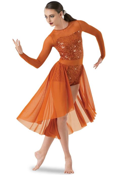 Weissman® Mesh Overlay Crop Top Brief W Skirt Pretty Dance Costumes Dance Outfits