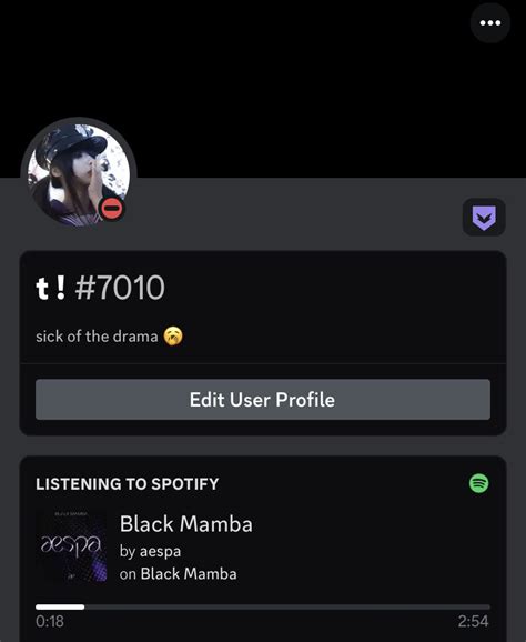 Black Mamba User Profile Discord Spotify Sick Layouts