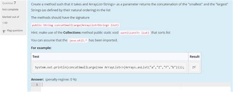 Solved Question 5 Write A Method That Takes An Arraylist