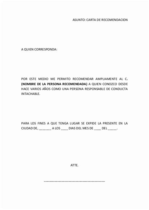 Modelo Carta De Recomendacion Personal Ufreeonline Template 71685 Hot
