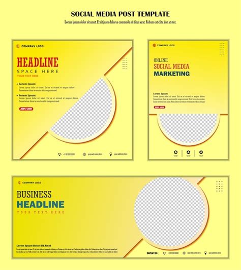 Premium Vector Yellow Background Social Media Post Template