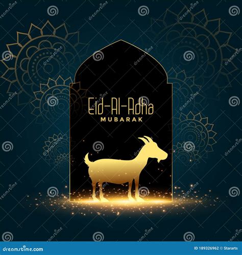 Nice Eid Al Adha Mubarak Bakrid Festival Card Design Stock Vector