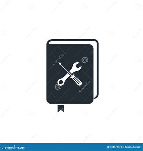 Technical Manual Book Icon User Guide Illustration In Flat Style With