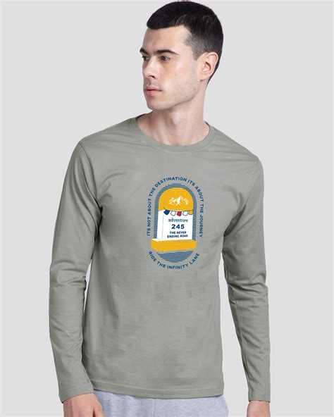 Buy Milestone Full Sleeve T Shirt Meteor Grey Online At Bewakoof