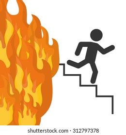 Case Fire Use Stairway Exit Sign Stock Vector Royalty Free 472446682