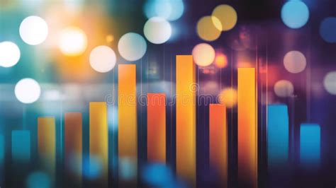 Colorful Abstract Data Visualization With Glowing Bars Representing