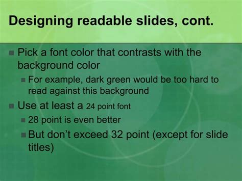 Developing Good Power Point Presentations Ppt