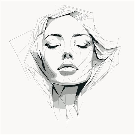 Premium Vector Monochromatic Woman Illustration