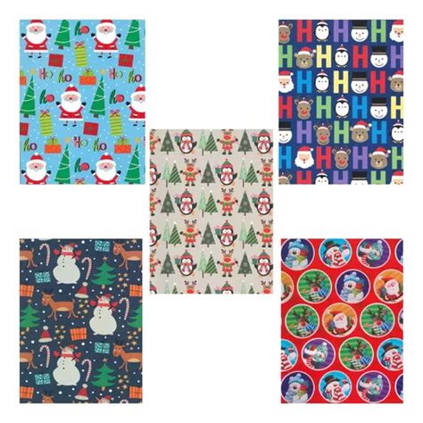 Papel Regalo Navideño 25 Pliegos 5 Modelos Navidad Ho Ho Ho MercadoLibre