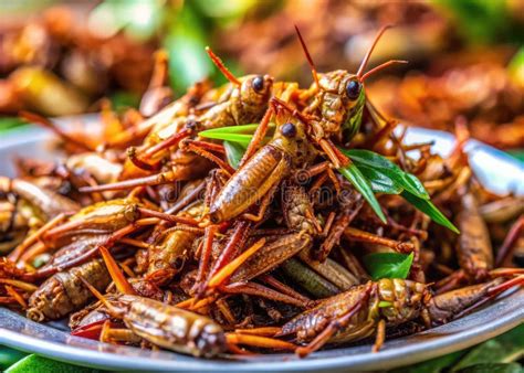 Deepfried Grasshoppers A Delicious And Sustainable Snack A Unique And Nutritious Meal Concept