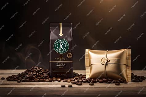 Premium Ai Image Classy Coffee Branding Packaging Packet And Pouch