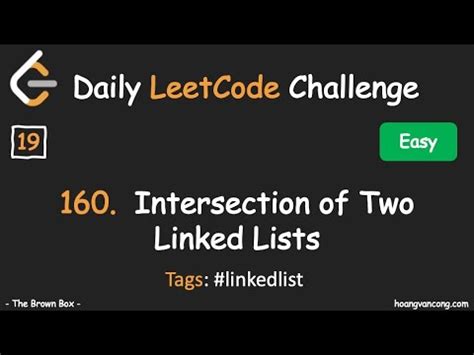Daily LeetCode Challenge Intersection Of Two Linked Lists Linkedlist YouTube