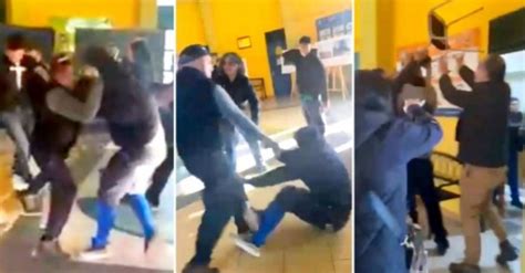 Brutal pelea entre apoderados de colegio deja lesionados y daños educativos