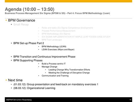 Ppt Session 4 Business Process Management Six Sigma Bpsm And Ss Part