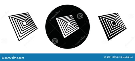 Distort Outline Icon Collection Or Set Distort Thin Vector Line Art Stock Illustration
