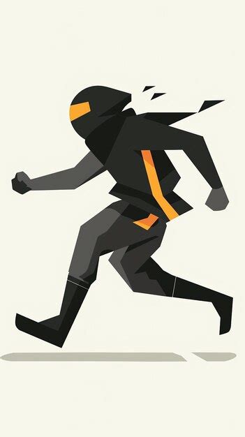 Running Character Symbol Simple Ui Abstract Premium Ai Generated Image