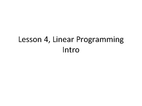 Lesson 4 Linear Programming Intro Warm Up P