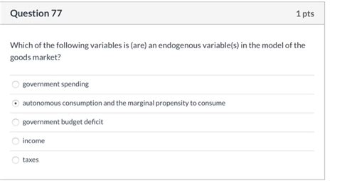 Solved Question 77 1 Pts Which Of The Following Variables Is