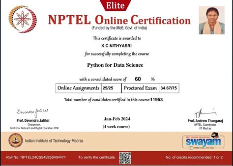 Nptel Datascience Nithyasri K C