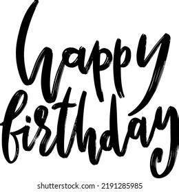 Happy Birthday Modern Brush Lettering Template Stock Vector Royalty
