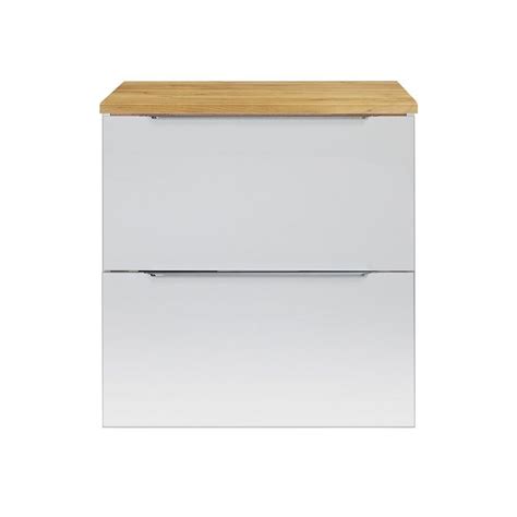 Lomadox Waschtisch Amarillo 147 White 60cm Breit Weiß Hochglanz Mit Eiche