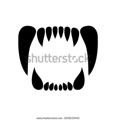 Vampire Teeth Icon Fangs Logo Isolated เวกเตอร์สต็อก ปลอดค่าลิขสิทธิ์
