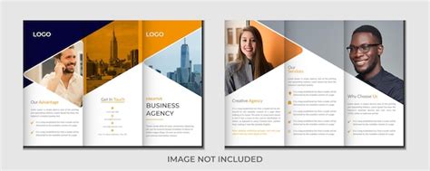 Чистый и современный дизайн корпоративного шаблона брошюры в три сложения Премиум векторы