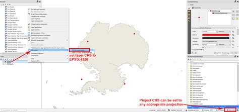 imported csv file with x y coordinates shown on null island in qgis