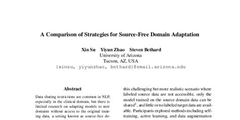 a comparison of strategies for source free domain adaptation acl