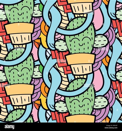Funny Doodle Monsters Seamless Pattern For Prints Designs And Coloring