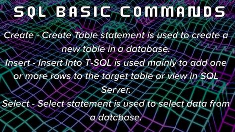 Basic Sql Commands Pptx Databases Computer Software And Applications