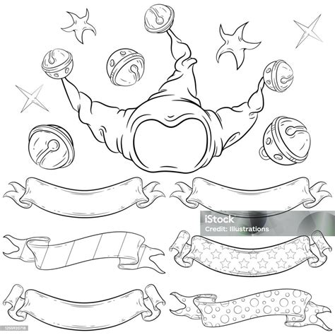 다양한 리본 종 별 라인 아트 벡터 일러스트와 바보의 후드의 큰 세트 0명에 대한 스톡 벡터 아트 및 기타 이미지 0명 가공의 인물 가리기 Istock