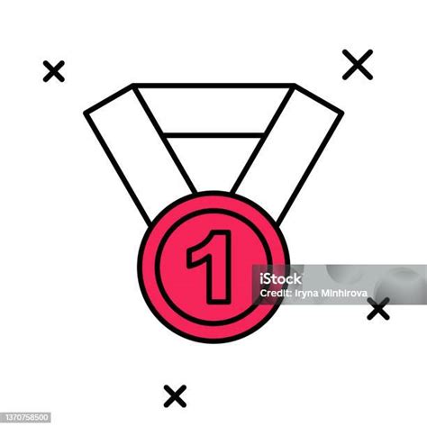흰색 배경에 격리 된 윤곽 선명 메달 아이콘 우승자 기호 벡터 1에 대한 스톡 벡터 아트 및 기타 이미지 1 1위 3 Istock