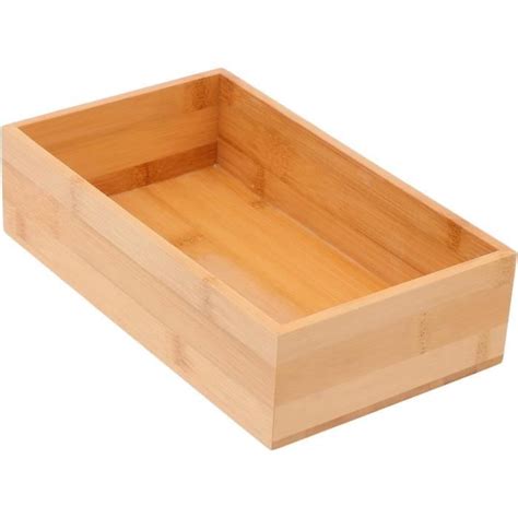 Boîte De Rangement En Bambou Mallette De Rangement Pour Couverts Tiroirs De Bureau Plateau