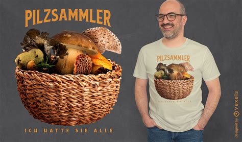 Baixar Vetor De Diversos Cogumelos Na Cesta T Shirt Psd