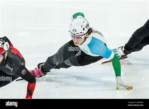 Beijing China March 15 Daniil Eybog Of Uzbekistan During The Isu World Short Track Speed