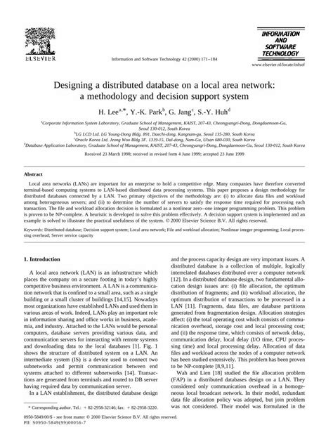 Pdf Designing A Distributed Database On A Local Area Network A
