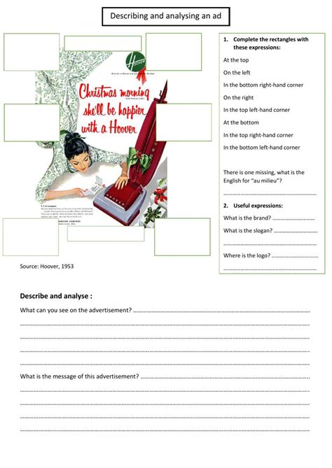 Advert Analysis Worksheet Live Worksheets Worksheets Library