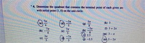 Solved Determine The Quadrant That Contains The Terminal Chegg