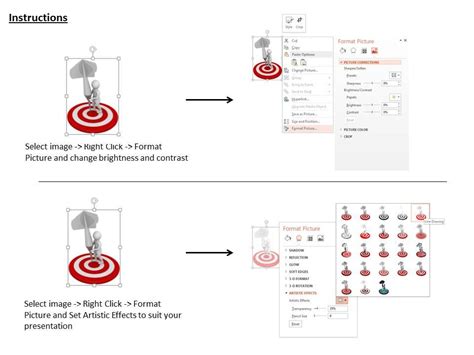 1114 Red Target Man With Red Target Board And Arrow Ppt Graphics Icons PowerPoint Templates