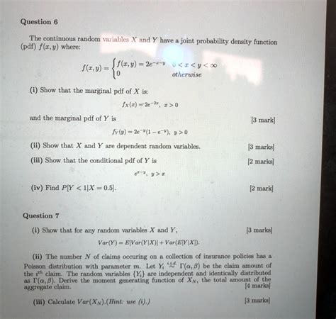 Solved Question The Continuous Random Variables X And Y Have Joint
