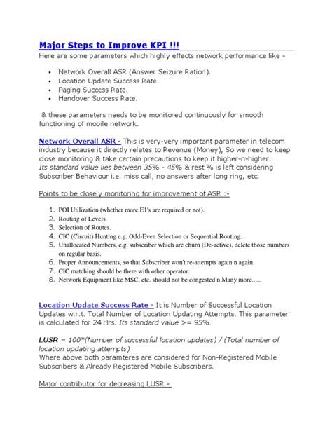 Kpi Telecommunications Technology