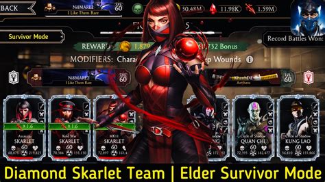 3 Skarlet Team In Survivor Mode Elder Tower Battle MK Mobile YouTube