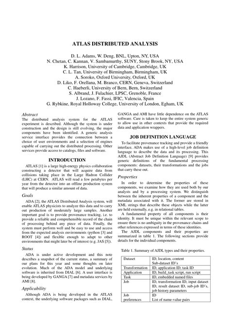 Pdf Atlas Distributed Analysis