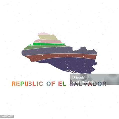 엘살바도르 공화국 지도 디자인 아름다운 기하학적 파도와 그런지 질감을 가진 나라의 모양 깔끔한 벡터 그림입니다 0명에 대한 스톡 벡터 아트 및 기타 이미지 Istock