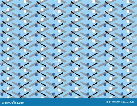Vector Texture Background Seamless Pattern Hand Drawn Blue Grey