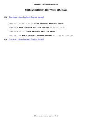 Fillable Online Asus Zenbook Service Manual Fax Email Print Pdffiller