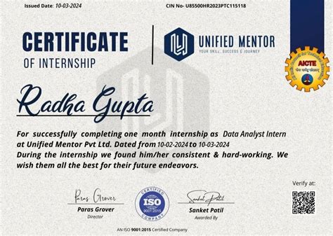 Internshipcompletion Newbeginnings Gratitude Radha Gupta