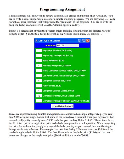 Solved Programming Assignment This assignment will allow you | Chegg.com