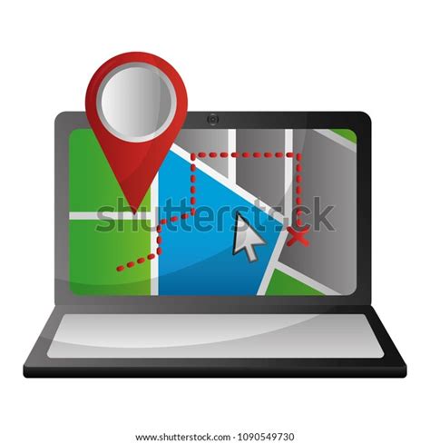 Gps Navigation Laptop Web App Cursor Stock Vector Royalty Free Shutterstock